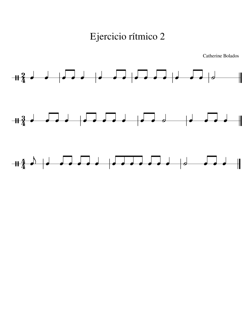Ejercicio rítmico 2 Sheet music for Hand clap (Solo) | Musescore.com