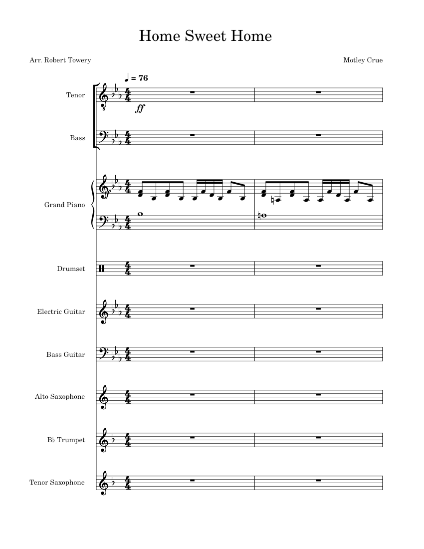 Home sweet home – Mötley Crüe HomeSweatHome Sheet Music for Piano ...