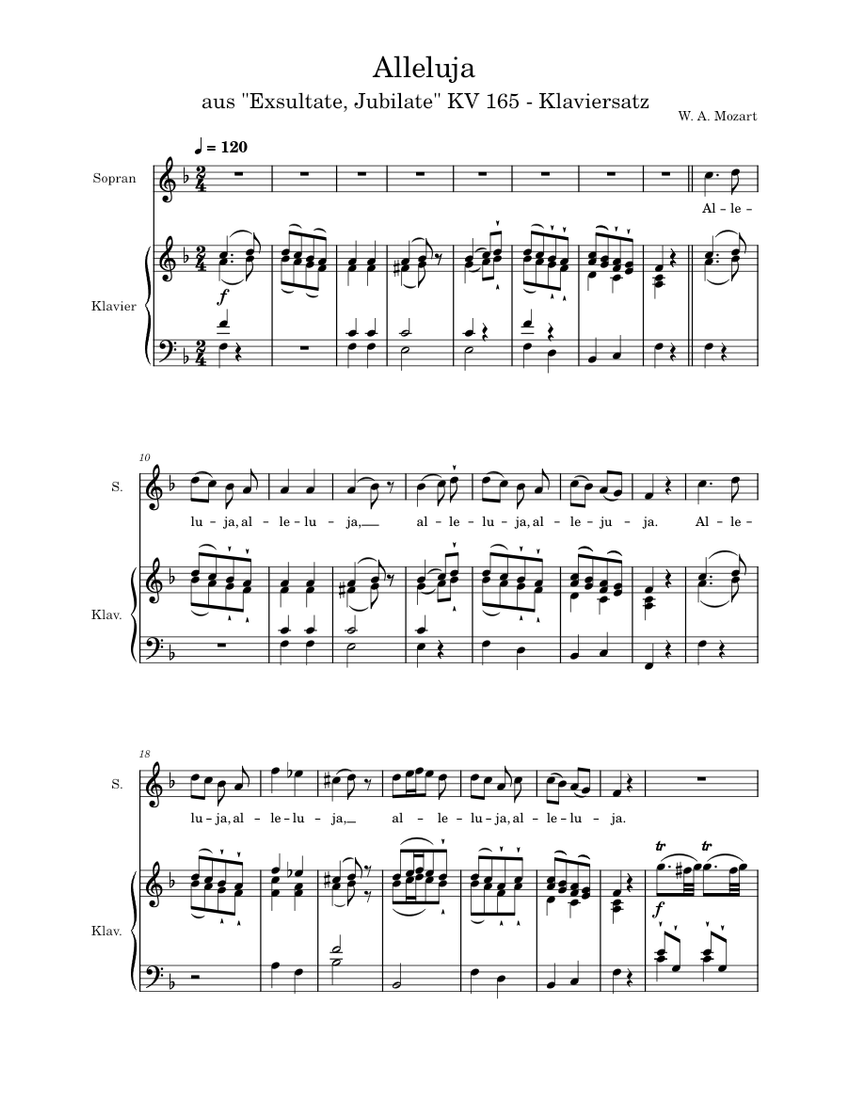Alleluia from Exsultate, Jubilate – Wolfgang Amadeus Mozart (Set for ...
