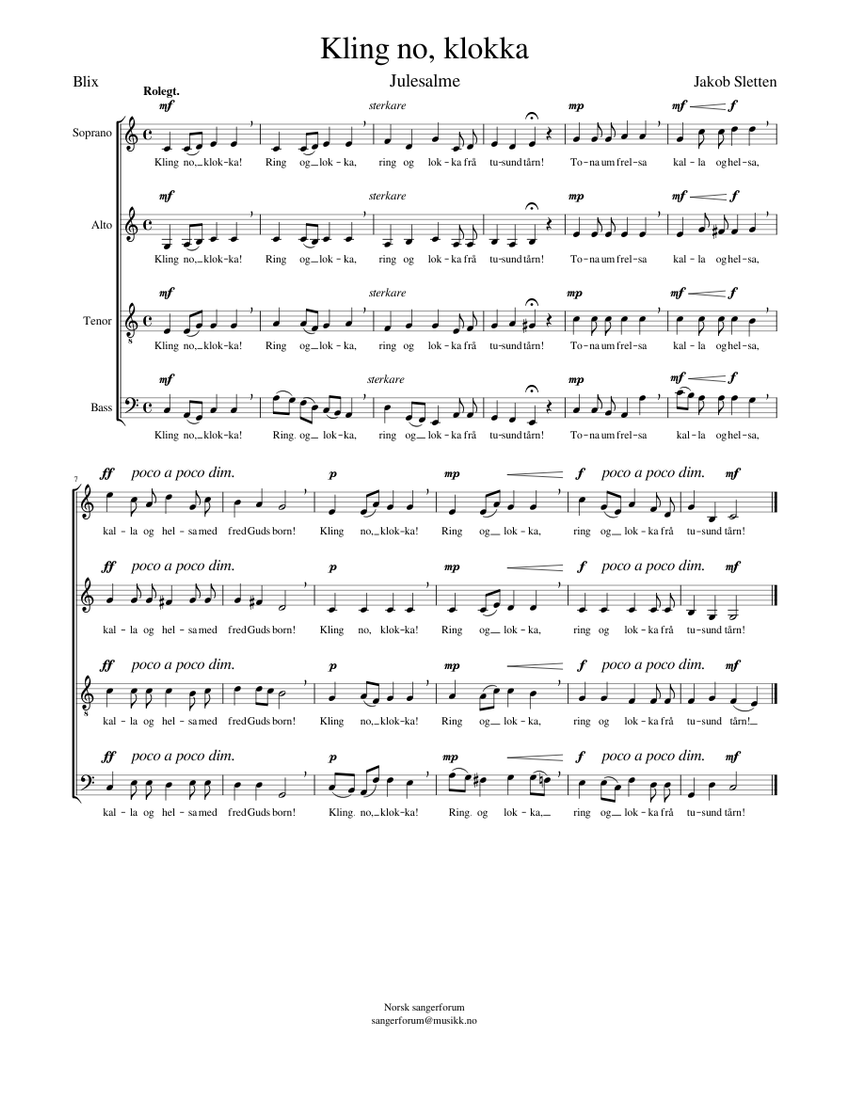 Kling No, Klokka – Jakob Sletten Kling No, Klokka – Jakob Sletten - piano tutorial