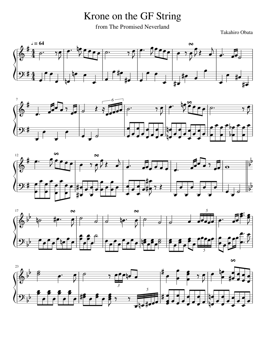 Krone on the GF String Sheet Music for Piano (Solo) | MuseScore.com