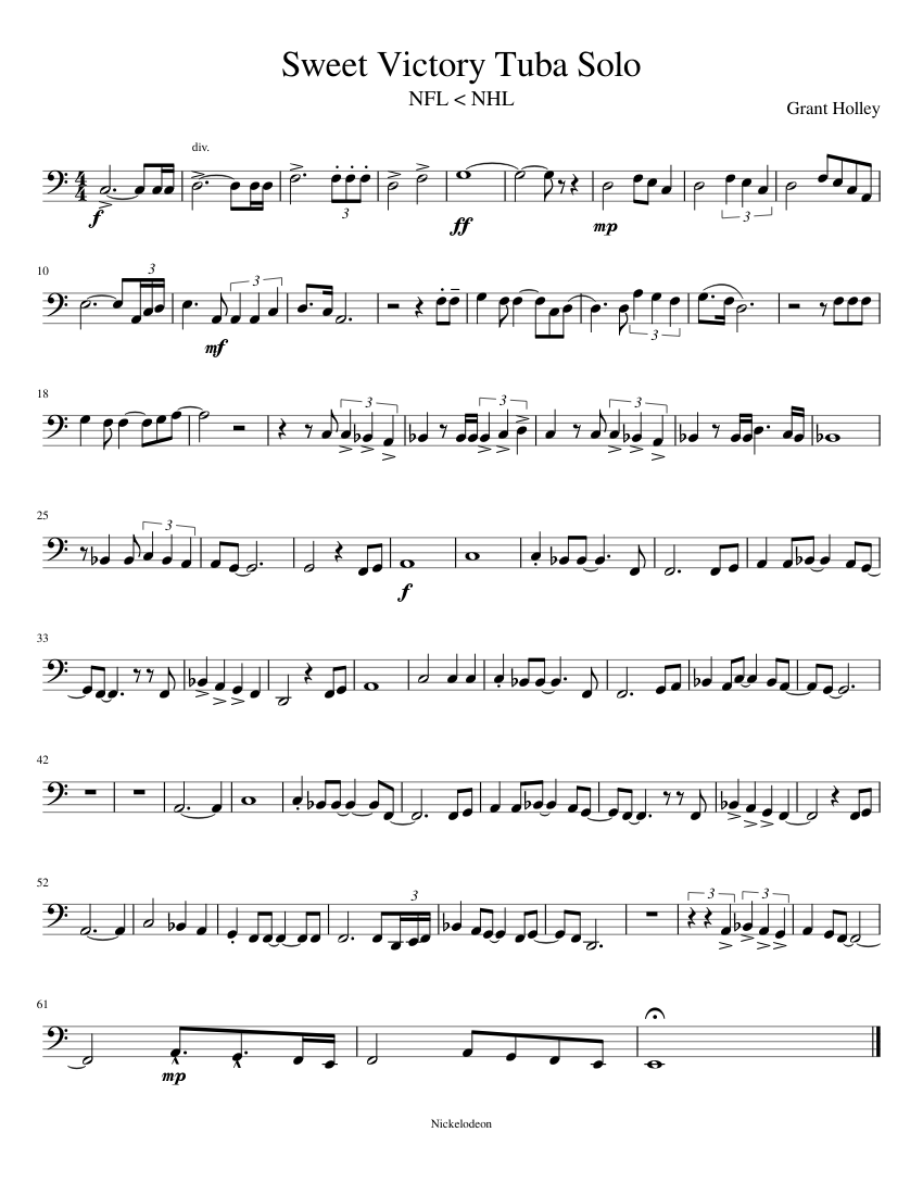 Sweet Victory Tuba Solo Sheet music for Tuba (Solo) | Musescore.com