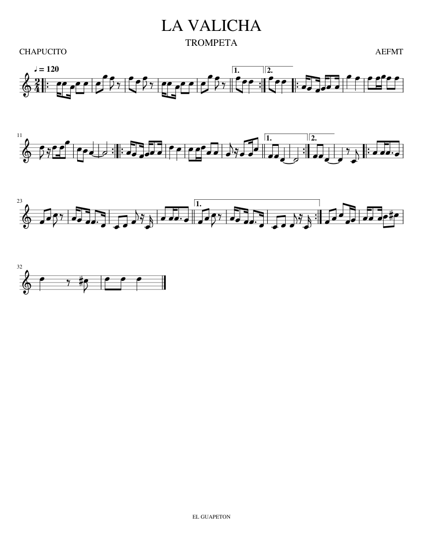 LA VALICHA Sheet Music for Piano (Solo) easy | MuseScore.com