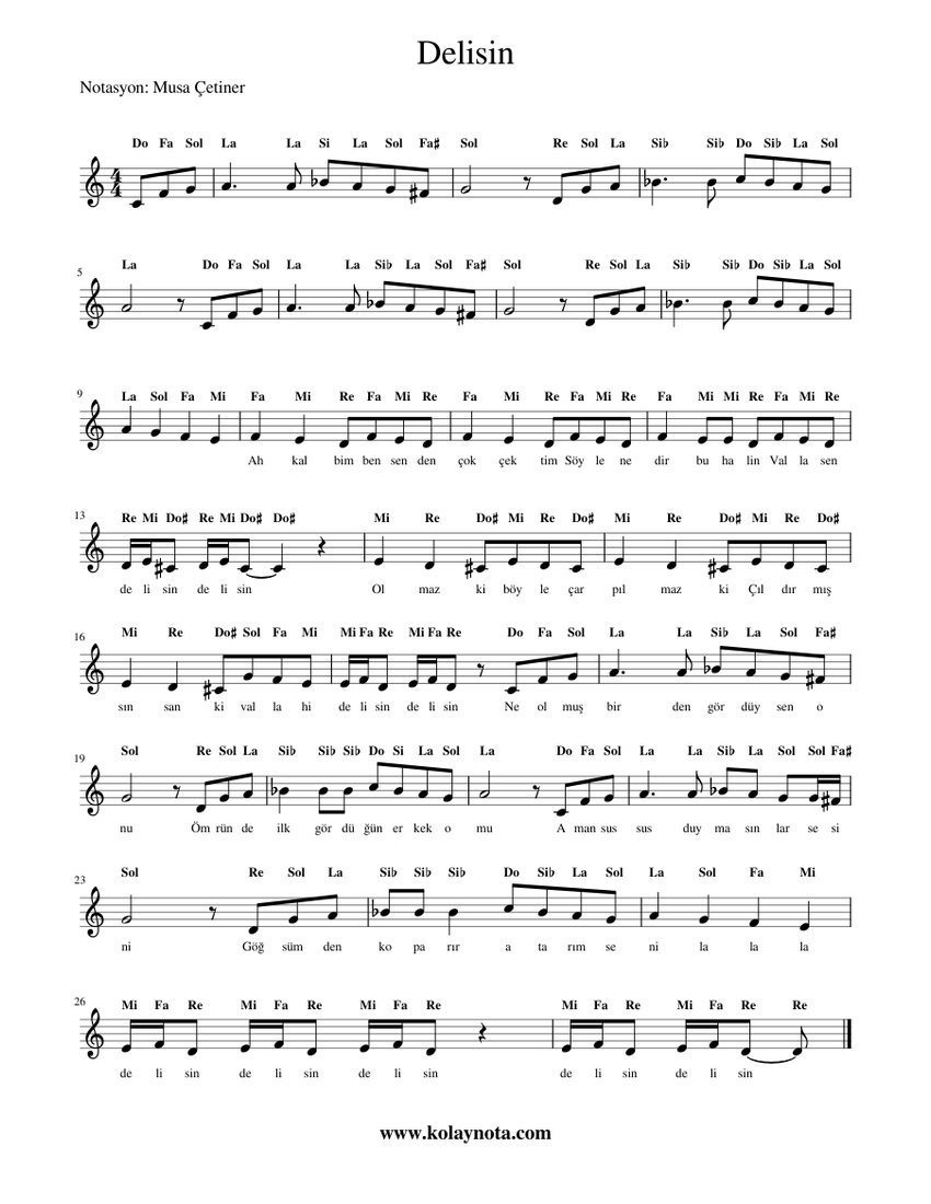 Delisin Sheet music for Piano (Solo) | Musescore.com