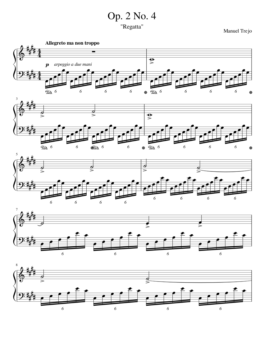 Op. 2 No, 4 Sheet music for Piano (Solo) | Musescore.com