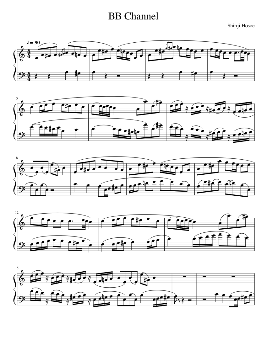 BB Channel Sheet Music for Piano (Solo) | MuseScore.com