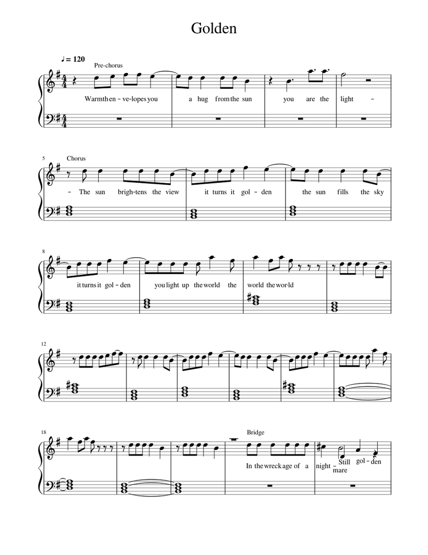 Golden Sheet music for Piano (Solo) Easy | Musescore.com