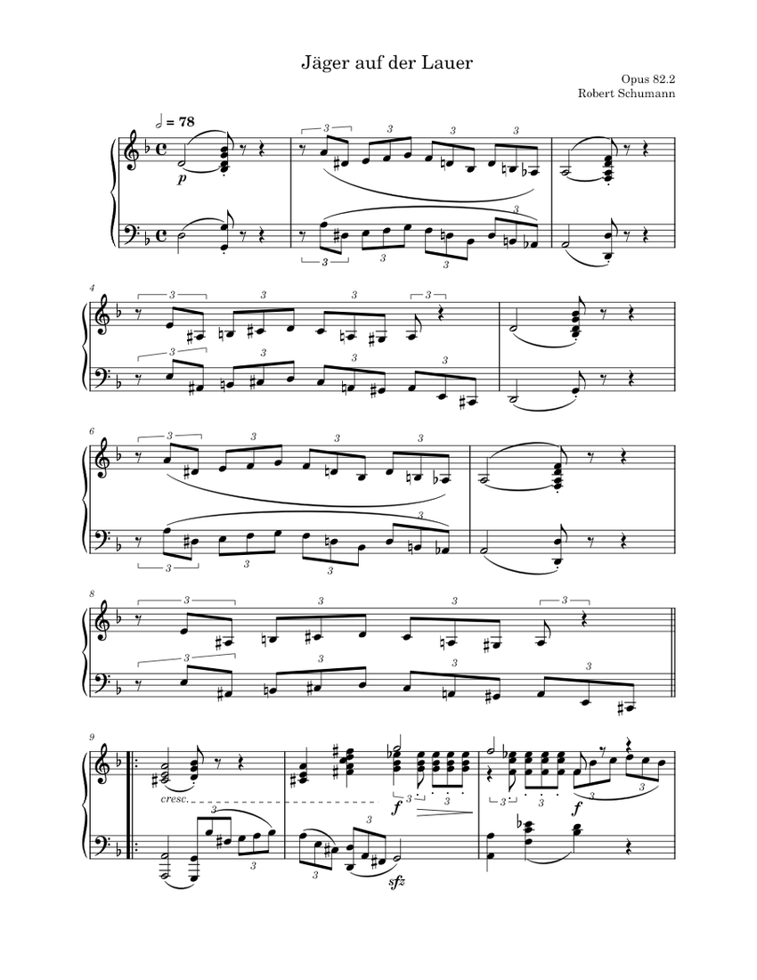 Waldszenen, Op.82 – Robert Schumann Waldszenen, Jäger auf der Lauer ...