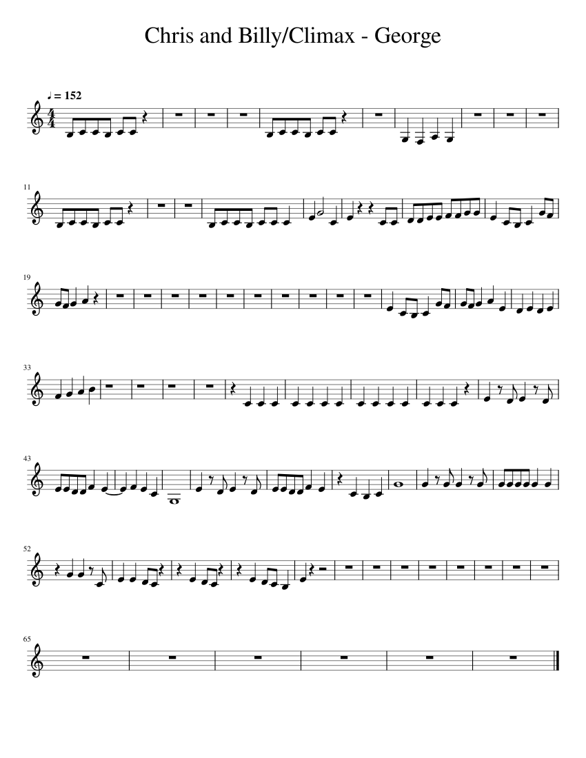 Chris and Billy/Climax - George Sheet music for Piano (Solo ...