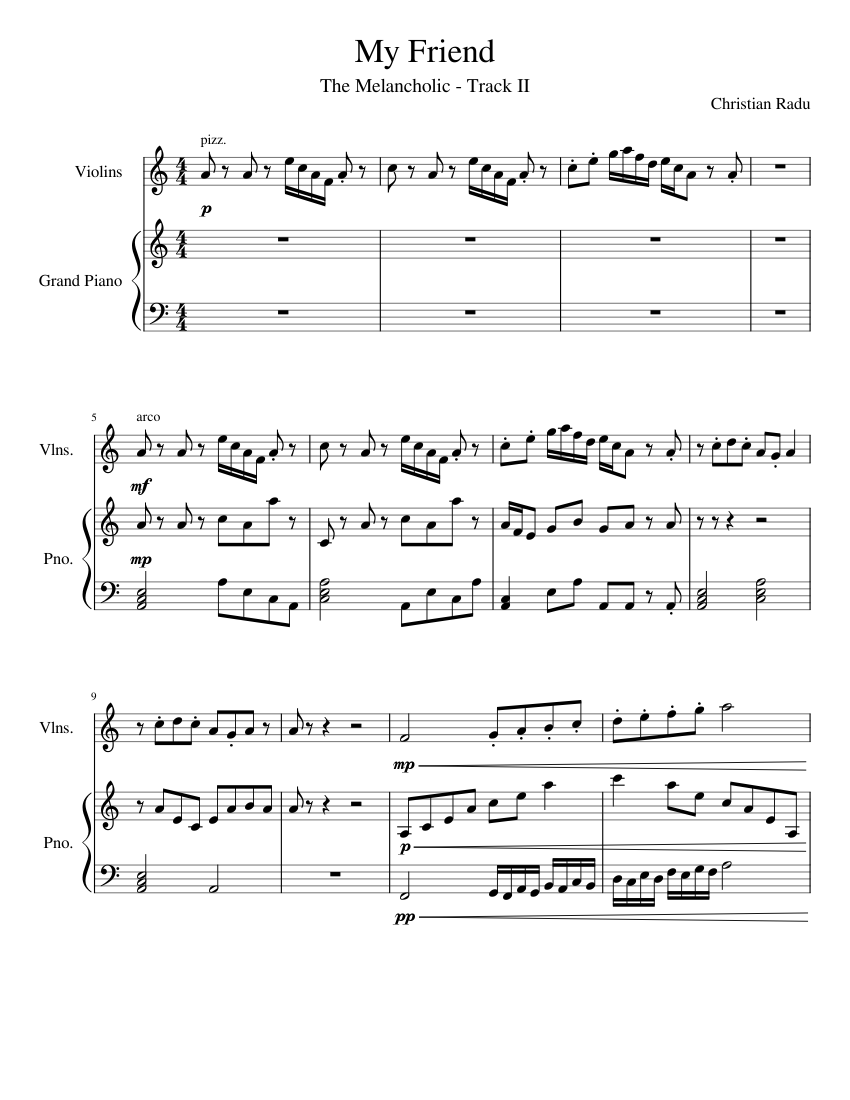 My Friend Sheet Music for Piano, Strings group (Solo) | MuseScore.com
