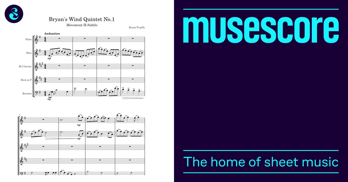 Bryan's Wind Quintet No 1 – Tod_d Sheet music for Flute, Oboe, Bassoon ...
