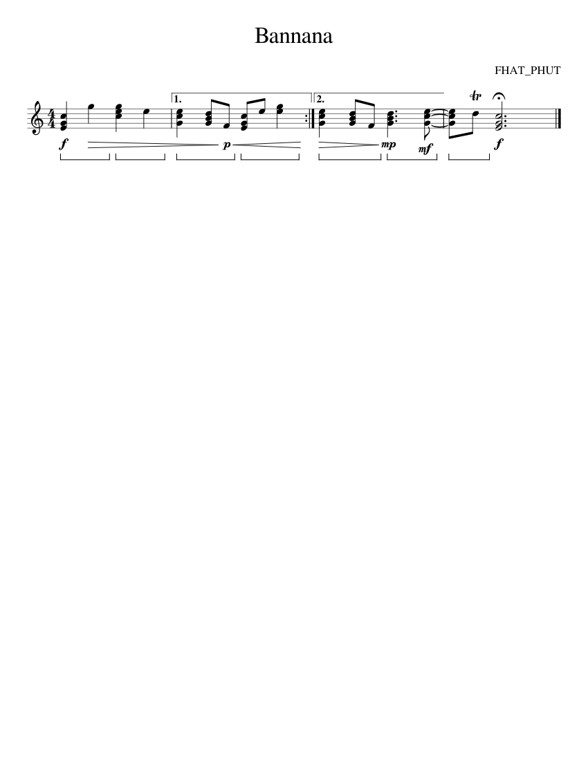 Bannana Sheet Music for Piano (Solo) easy | MuseScore.com