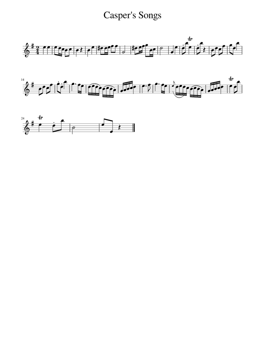 Casper's Songs Sheet music for Piano (Solo) | Musescore.com