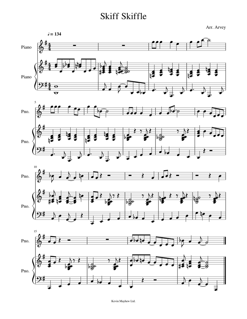 Skiff Skiffle Sheet Music for Piano (Alto Sax Piano Duet) | MuseScore.com