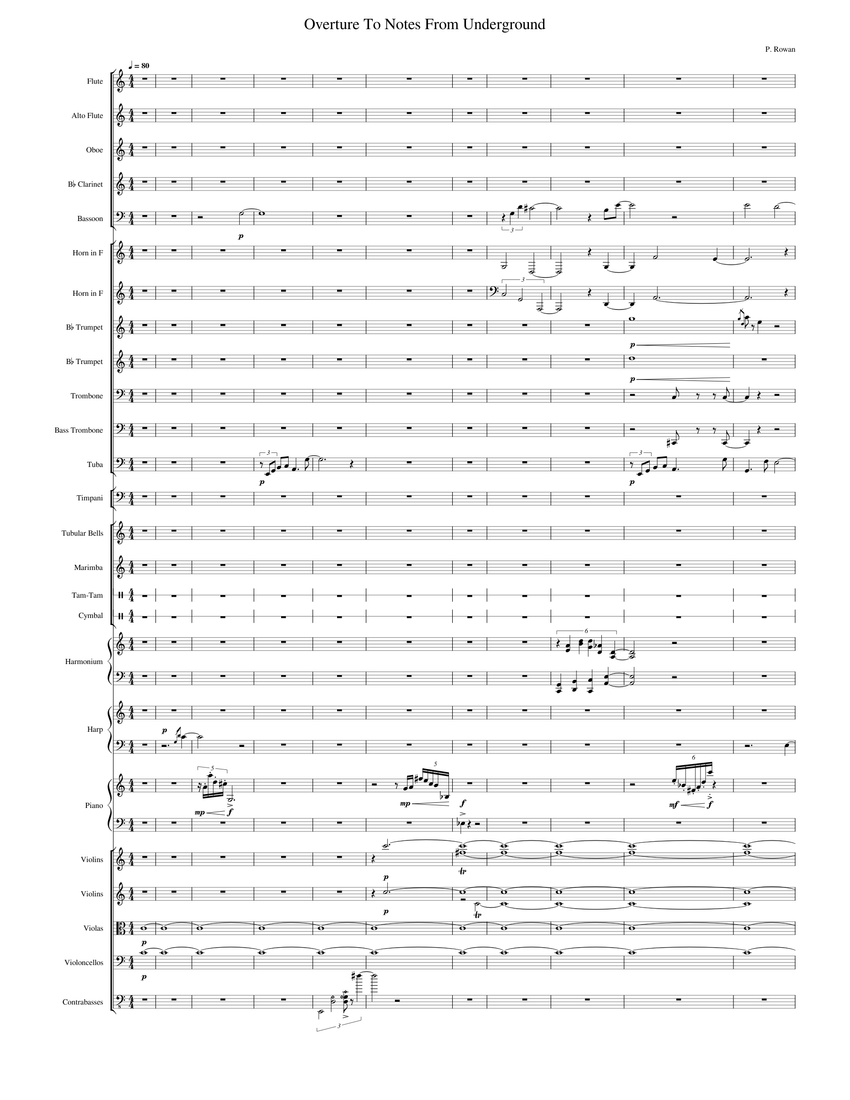 Opera draft-first act Sheet music for Piano, Trombone, Tuba, Trombone ...