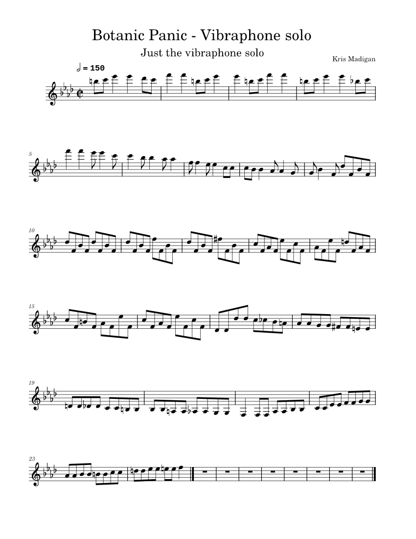 Cuphead - Botanic Panic – Kris Madigan Botanic Panic - Vibes Solo Sheet ...