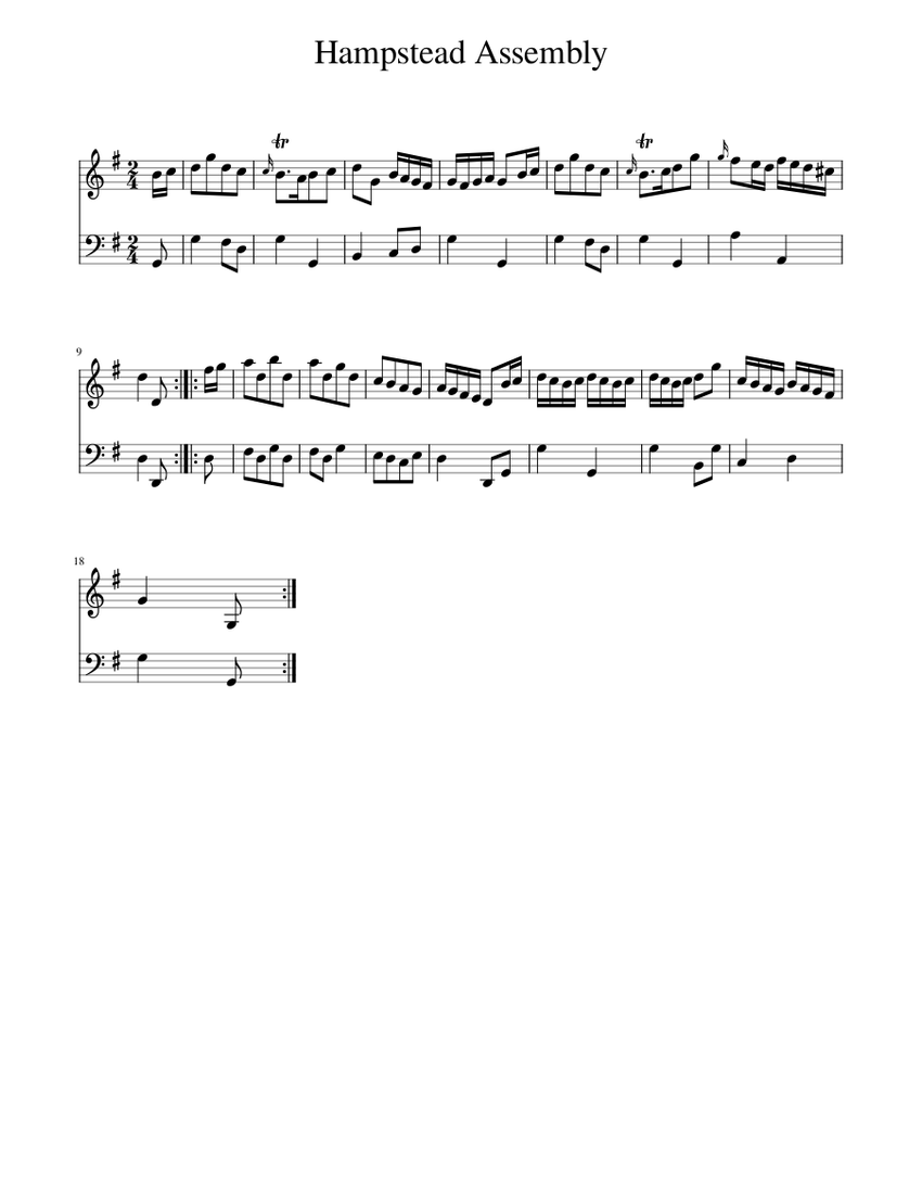 Hampstead Assembly Sheet music for Piano (Piano Duo) | Musescore.com