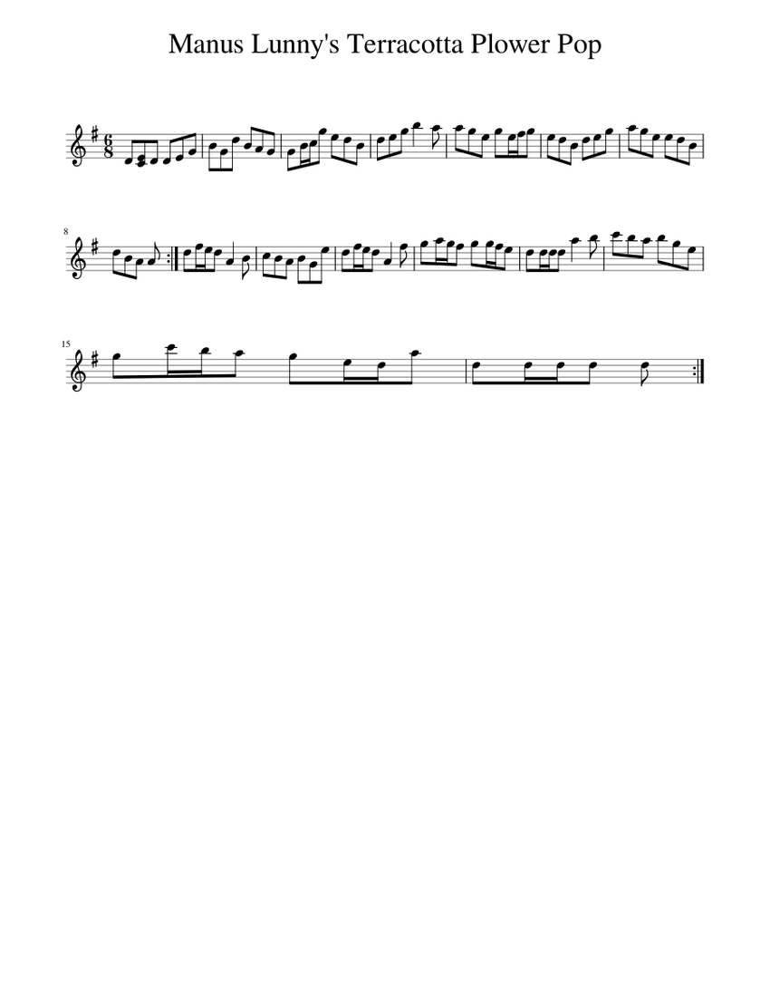 Manus Lunny's Terracotta Plower Pop Sheet music for Piano (Solo) Easy ...