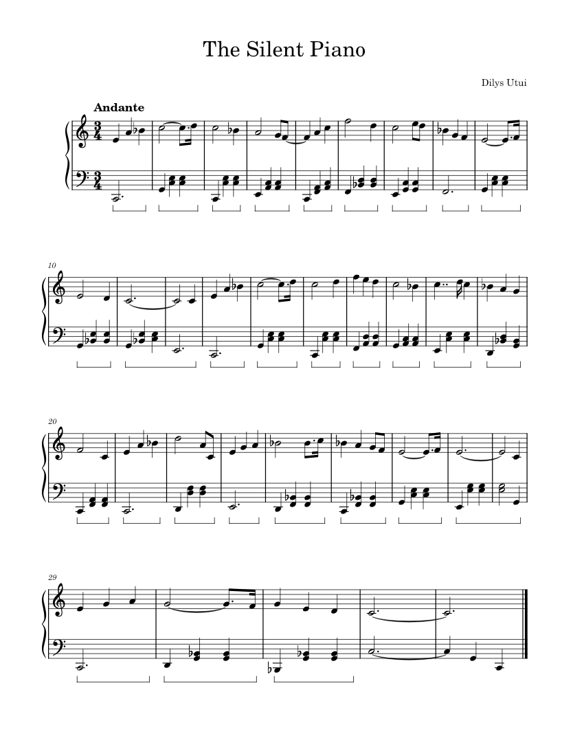 The Silent Piano Sheet music for Piano (Solo) Easy | Musescore.com