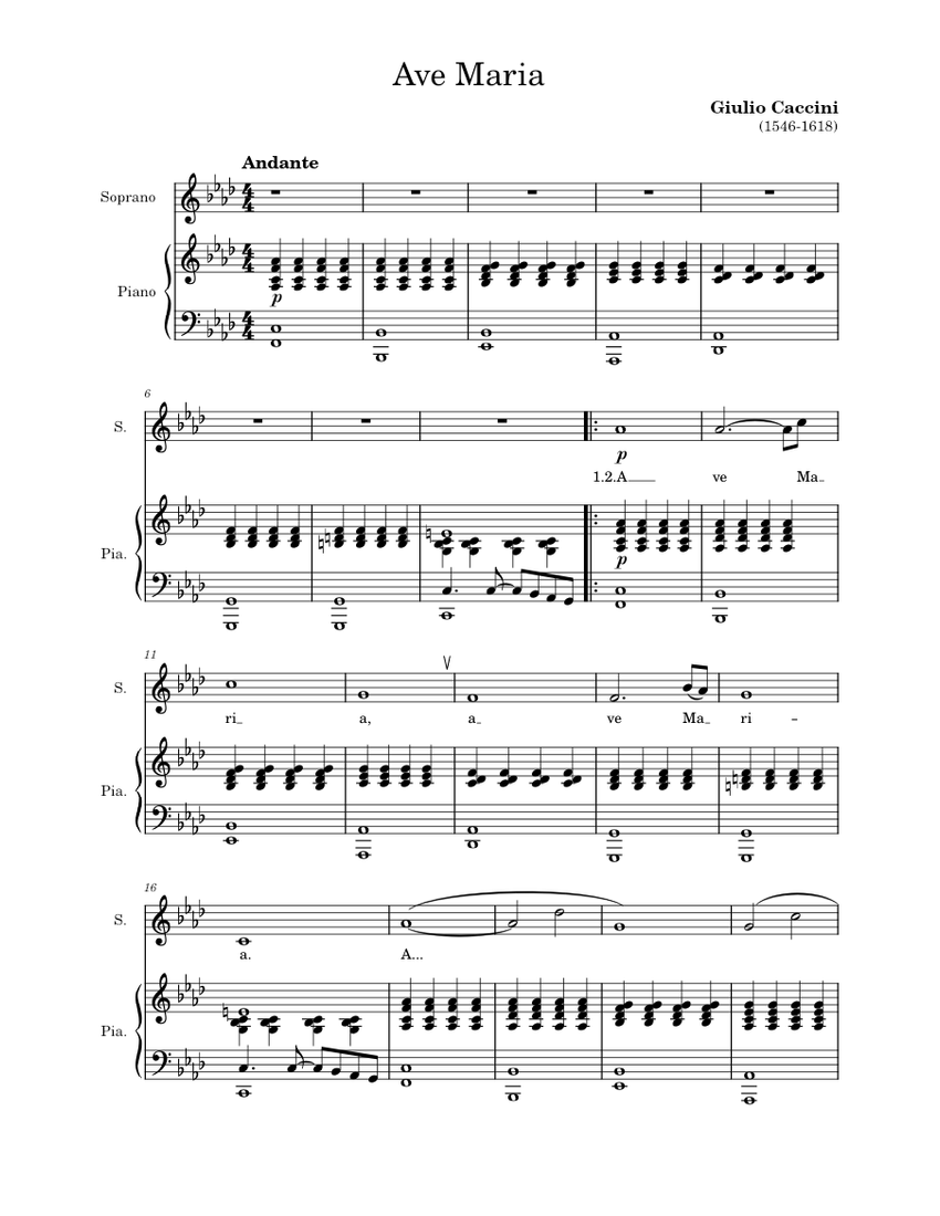 Ave Maria Sheet music for Piano, Soprano (Piano-Voice) | Musescore.com