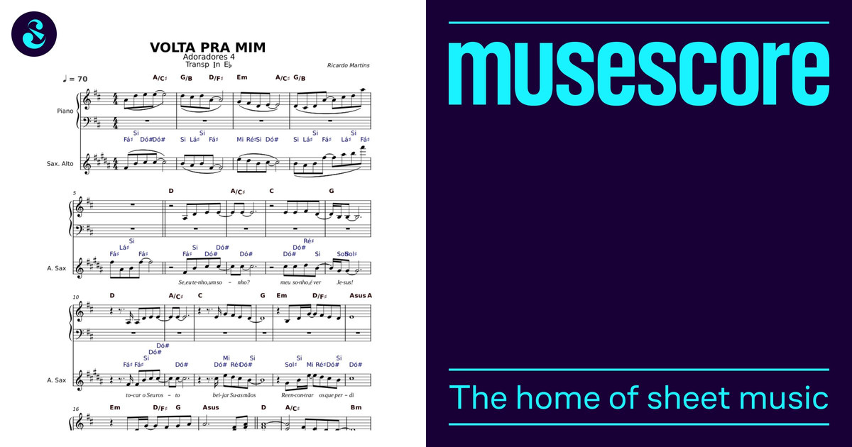 VOLTA PRA MIM Sheet music for Piano, Saxophone alto (Solo) | Musescore.com