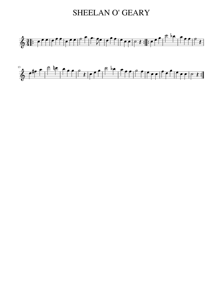 SHEELAN O' GEARY Sheet music for Piano (Solo) | Musescore.com