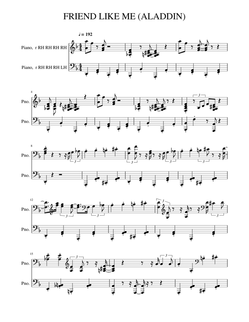 Friend Like Me Sheet music for Piano (Piano Duo) | Musescore.com
