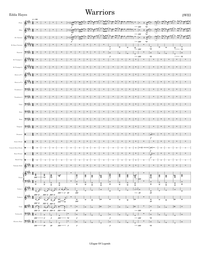 Warriors Sheet Music for Piano, Trombone, Bass voice, Tuba & more ...
