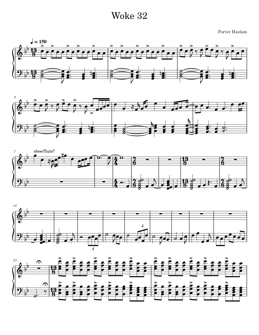 Woke 32 Sheet music for Piano (Solo) | Musescore.com