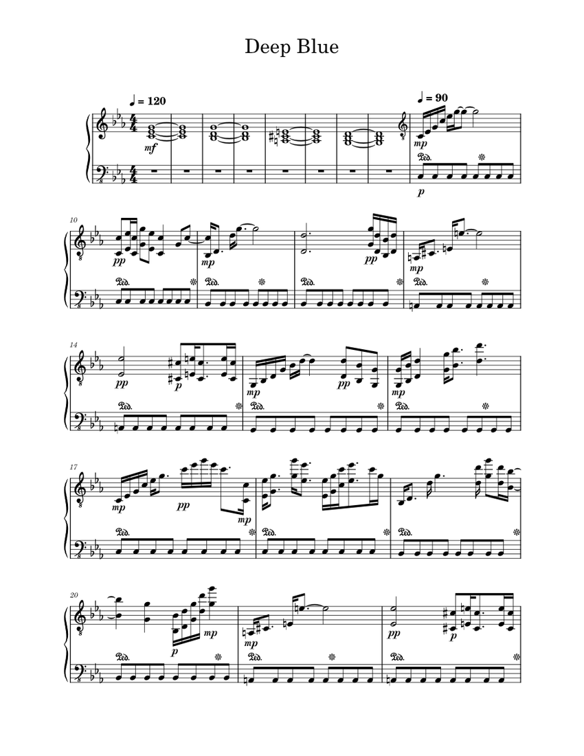 Deep Blue – Heaven Pierce Her (ULTRAKILL OST) Sheet music for Piano ...