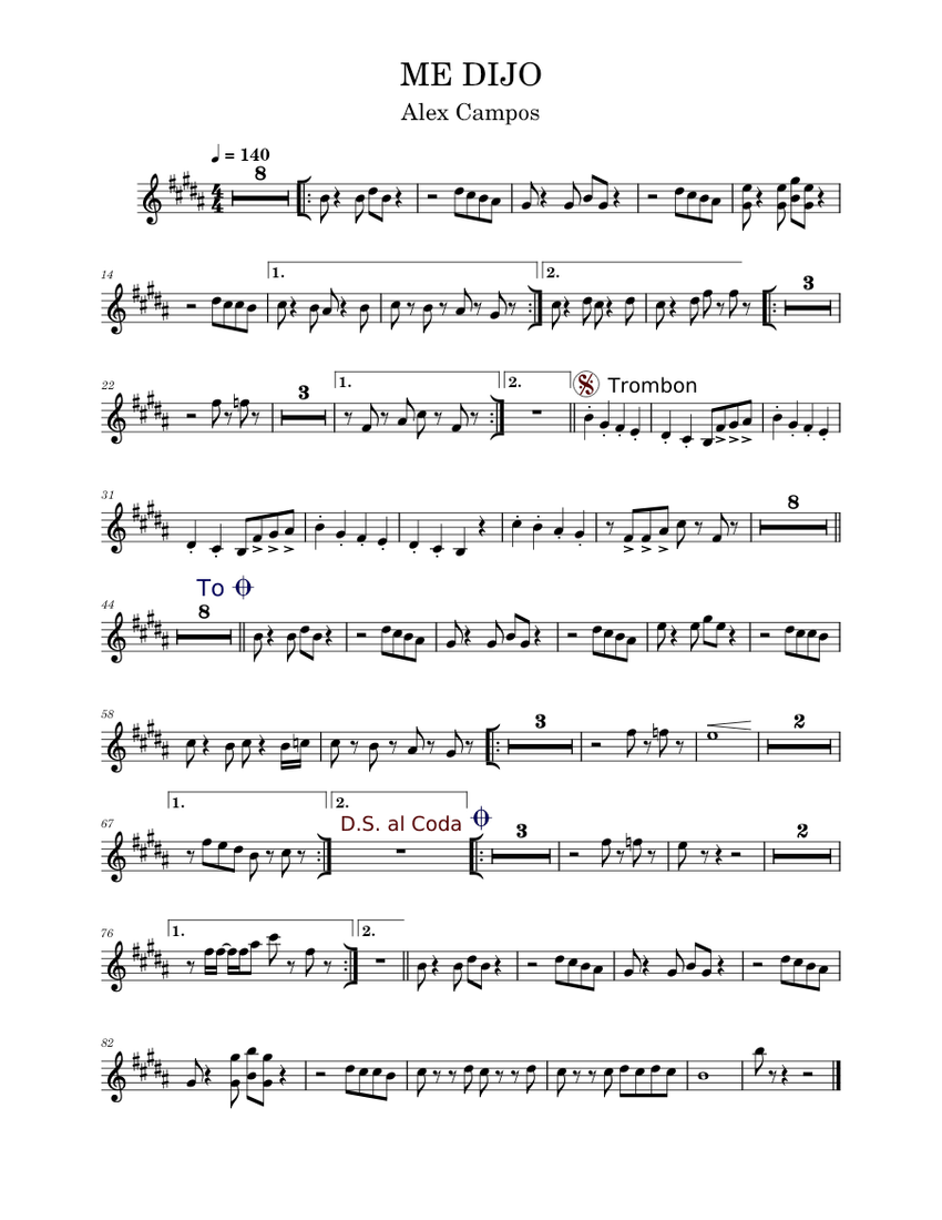 Me dijo ME_DIJO Sheet music for Piano (Brass Ensemble) | Musescore.com