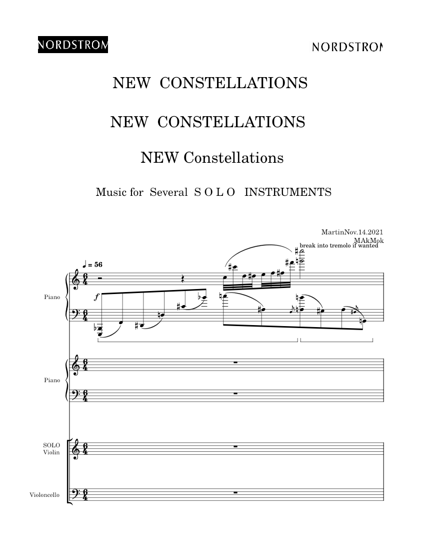 NEWer Constellations ... Sheet music for Piano, Violin, Cello (Solo ...