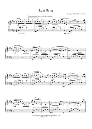 The Last Song Sheet Music for Piano (Solo) | MuseScore.com