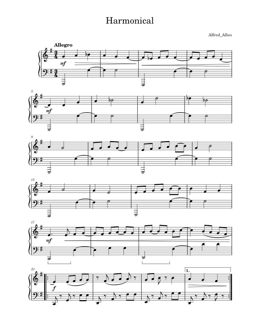 Harmonical Sheet music for Piano (Solo) Easy | Musescore.com