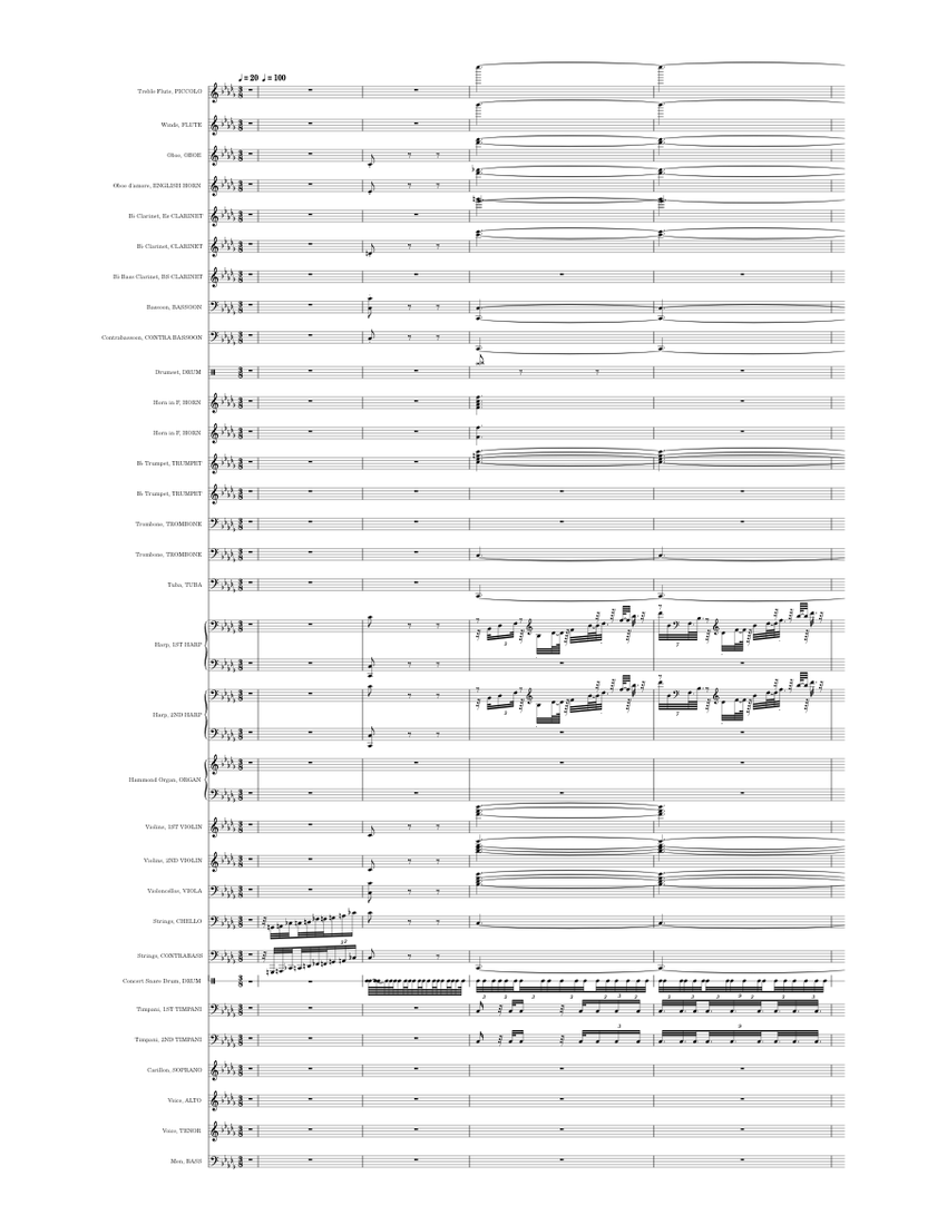Mahler - Symphony No. 2 "Resurrection" (5th movement) Sheet Music for Trombone, Organ, Tuba ...