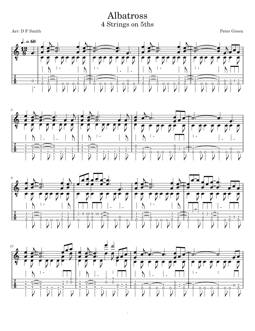 Albatross – Peter Green Sheet Music and Tab for Guitar (Solo ...