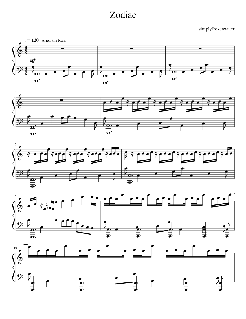 Zodiac [WIP] Sheet Music for Piano (Solo) | MuseScore.com