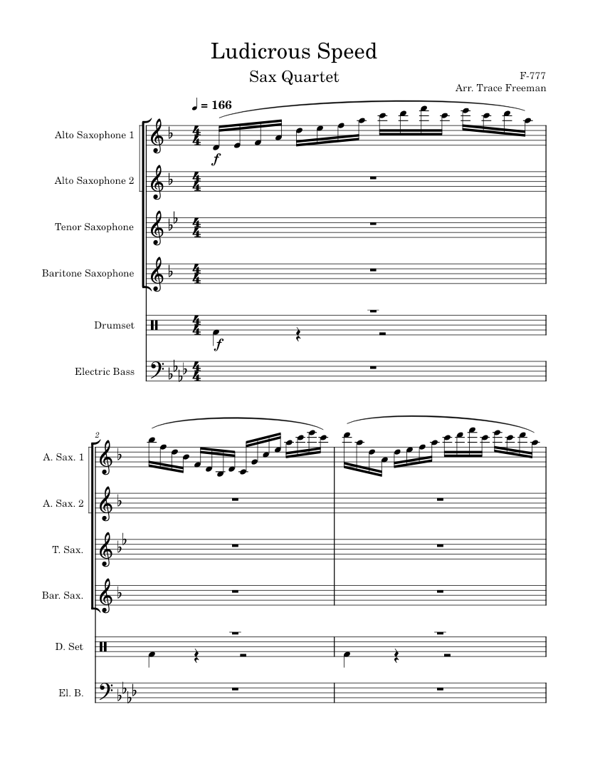Ludicrous Speed Sheet music for Saxophone alto, Saxophone tenor ...