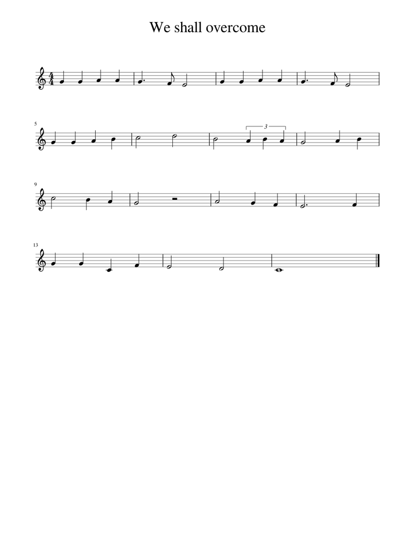 We shall overcome Sheet Music for Piano (Solo) easy | MuseScore.com
