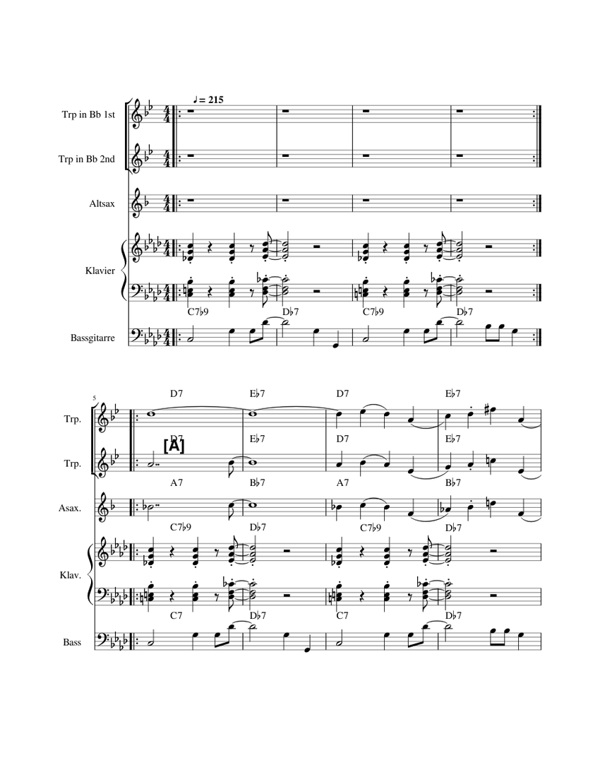 Caravan - Duke Ellington Sheet music for Piano, Saxophone alto, Bass ...