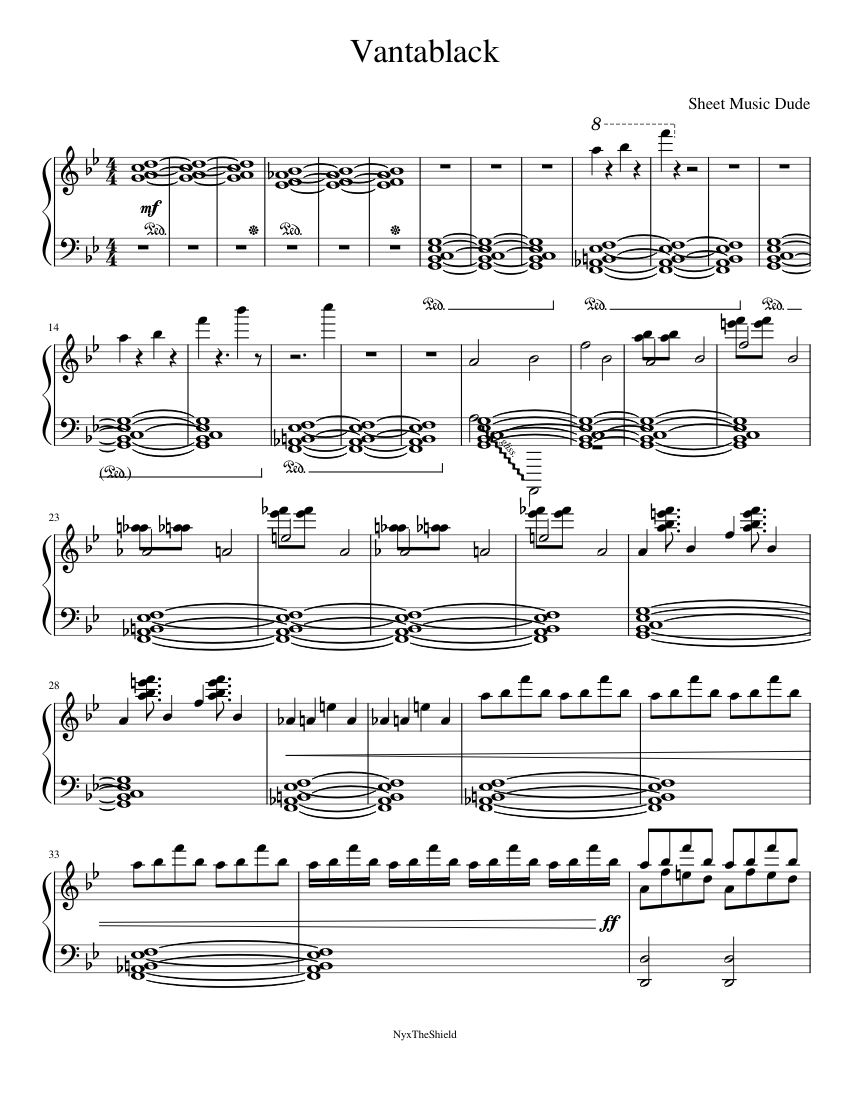 Vantablack Sheet Music for Piano (Solo) | MuseScore.com