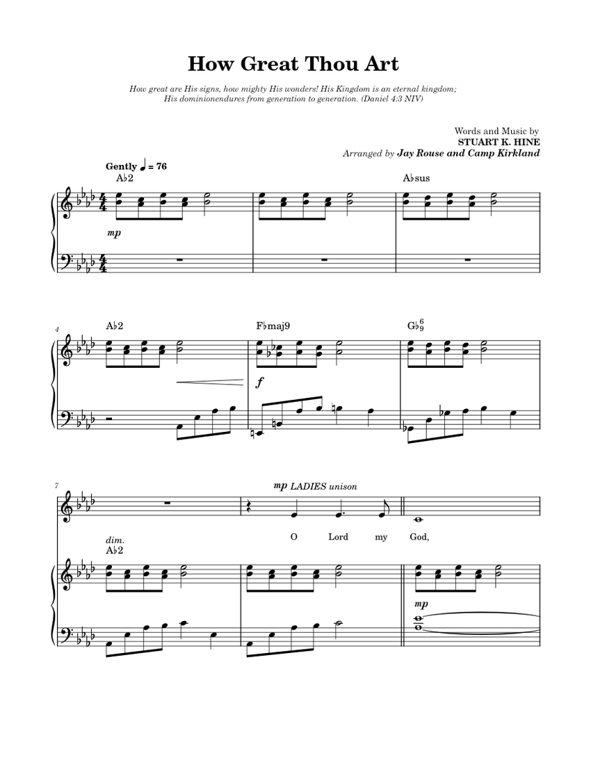 How Great Thou Art - Jay Rouse & Camp Kirkland Sheet music for Piano ...