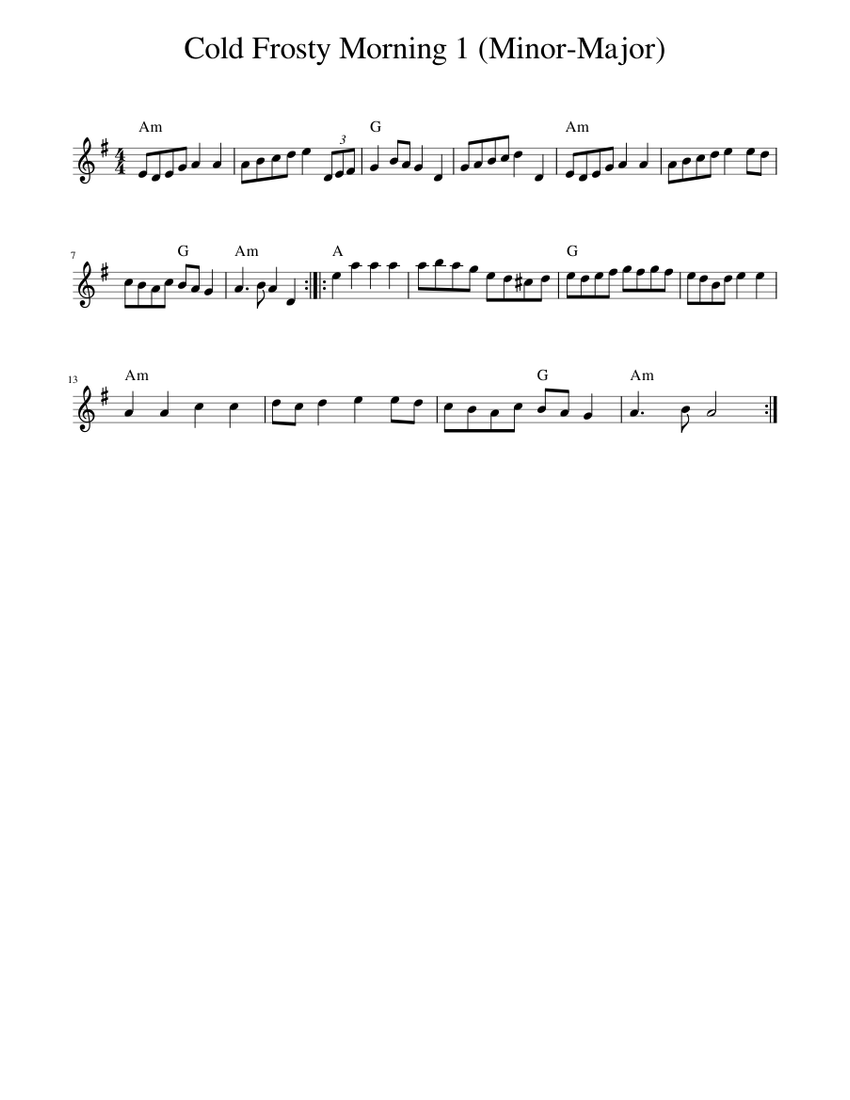 Cold Frosty Morning 1 (Minor-Major) Sheet music for Piano (Solo) Easy ...
