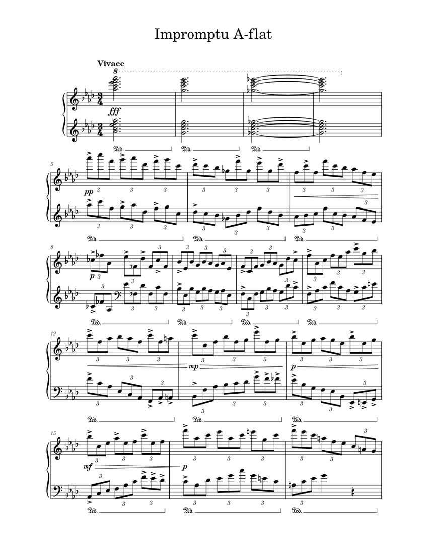 Impromptu A-flat Sheet Music for Piano (Solo) | MuseScore.com