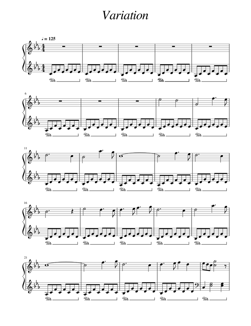 Variation Sheet music for Piano (Solo) | Musescore.com