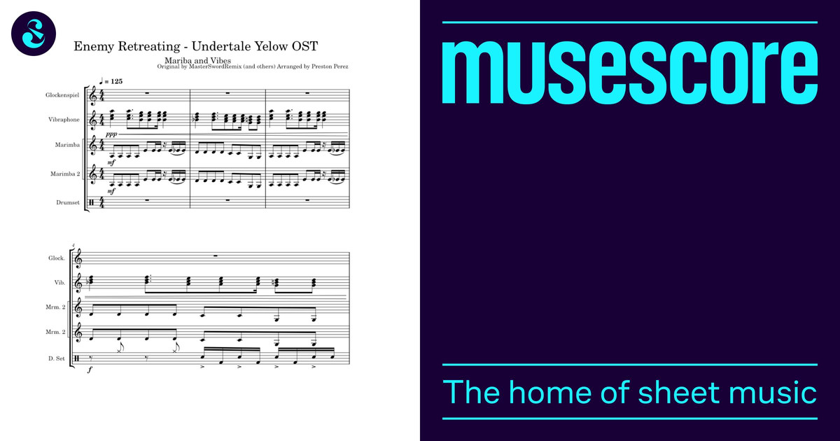 Enemy Retreating - Undertale Yelow OST Sheet Music for Vibraphone ...