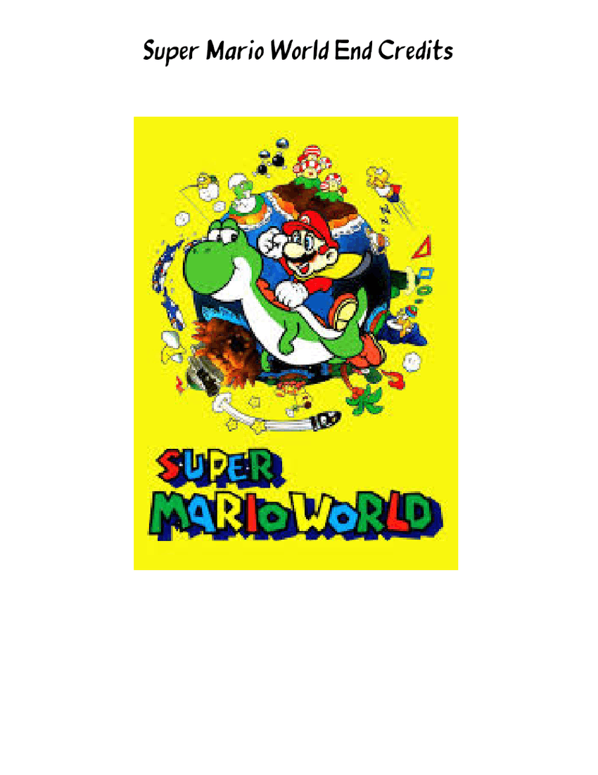 Credits Theme - Super Mario World Sheet Music with Chords for Piano ...