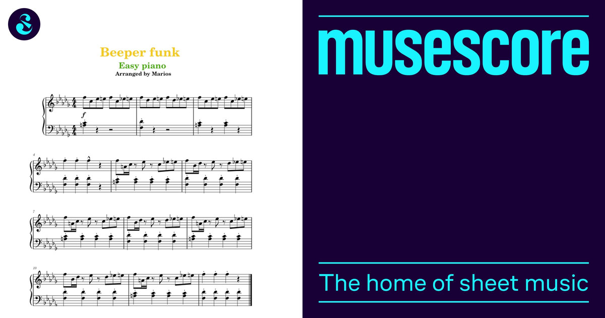 Beeper Funk – DJ MAXJJ Sheet Music for Piano (Solo) Easy | MuseScore.com