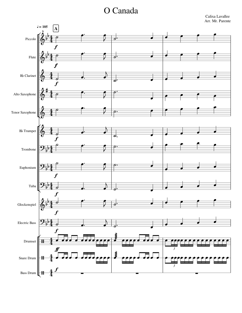 O Canada Sheet music for Piano, Trombone, Tuba, Flute & more ...