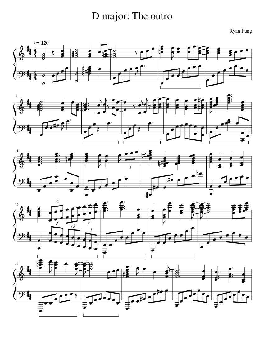 D major_The outro Sheet music for Piano (Solo) | Musescore.com